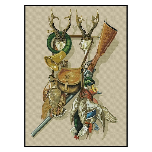 Hunter Cross Stitch - Etsy