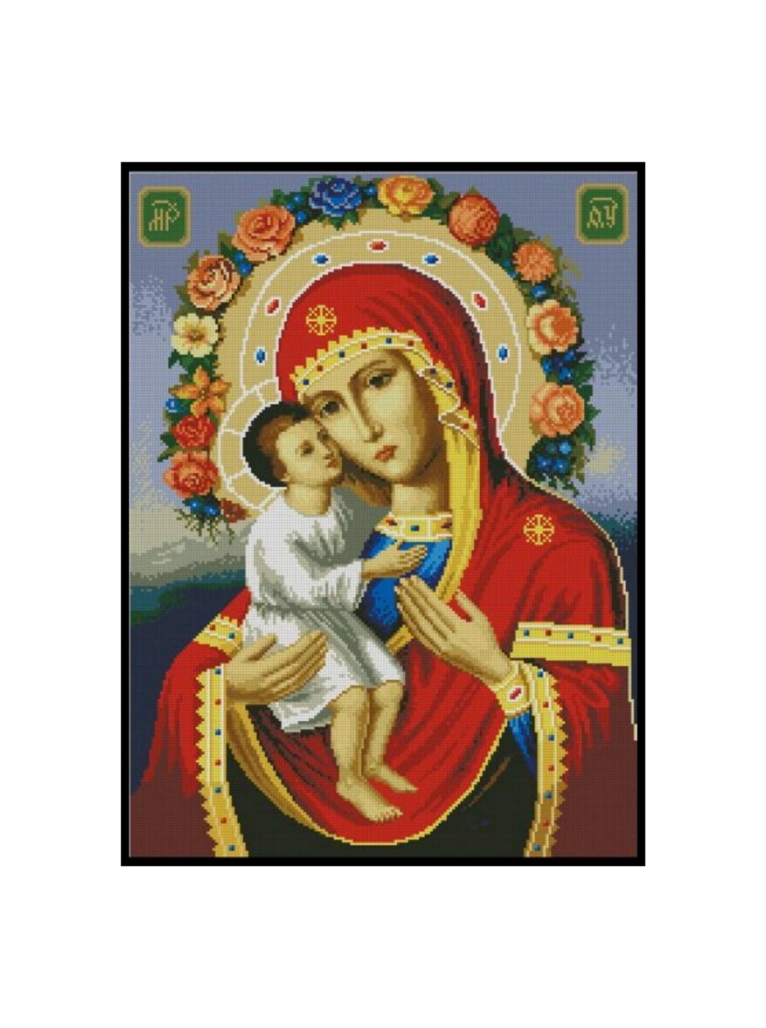 Blessed Virgin Mary Jesus Christ Religious Counted Cross Stitch Instant ...