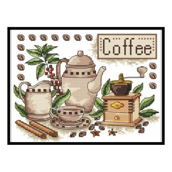 Coffee Cup Cross Stitch - Etsy