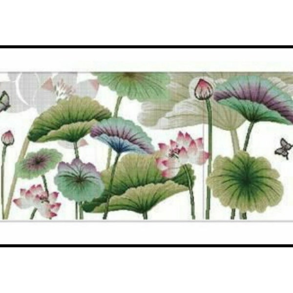 Lotus Cross Stitch - Etsy