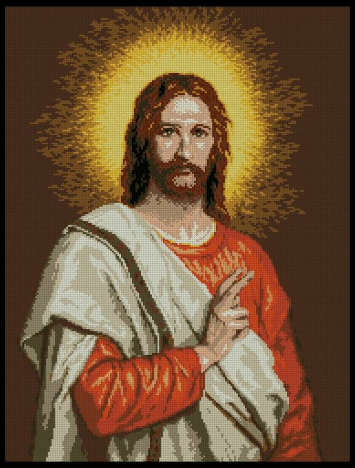 Jesus Christ Cross stitch Instant Download PDF Pattern | Etsy