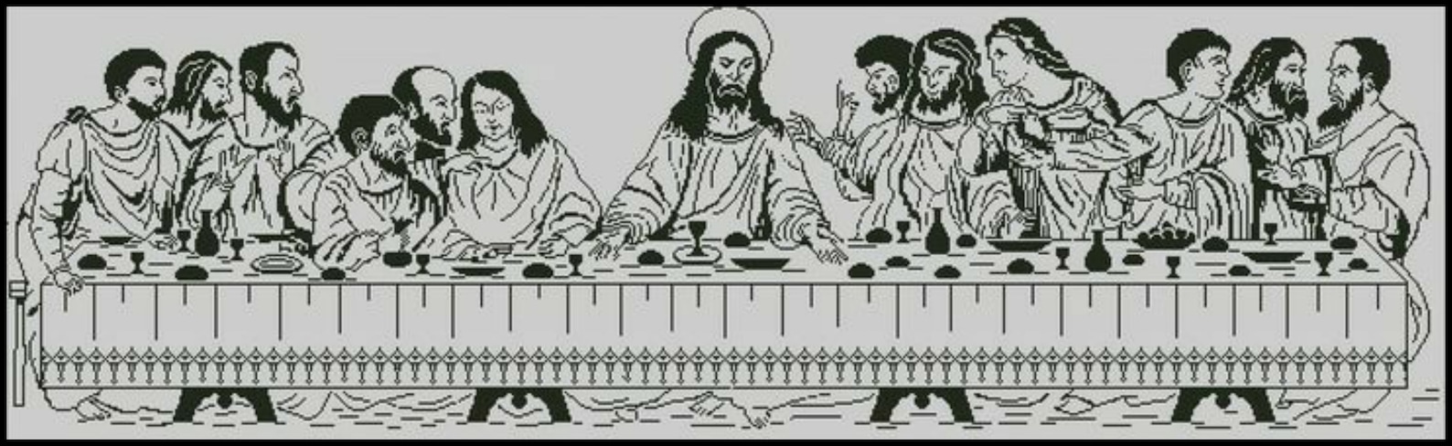 Jesus Christ Last Supper 12 Apostles Silhouette Monochrome Counted ...