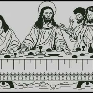 Jésus Christ Dernière Cène 12 Apôtres Silhouette Monochrome Point De