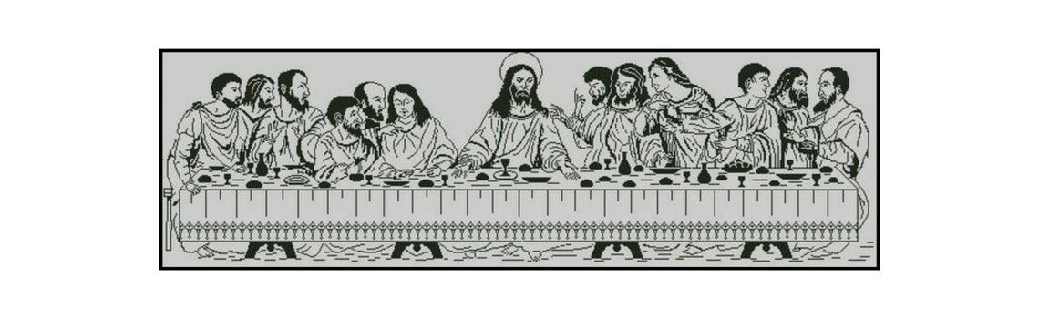 Jesus Christ Last Supper 12 Apostles Silhouette Monochrome Counted ...