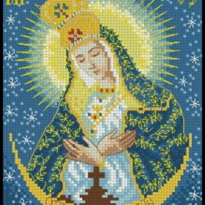Virgin Mary Mother God Religious Embroidery Counted Cross Stitch ...