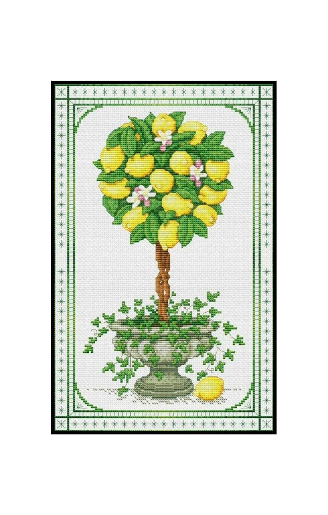 Lemon Tree Topiary Cross Stitch Pattern (PDF Download) - Etsy