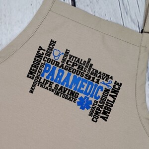 Paramedic Word Apron Caduceus Embroidered Kitchen Accessory With ...