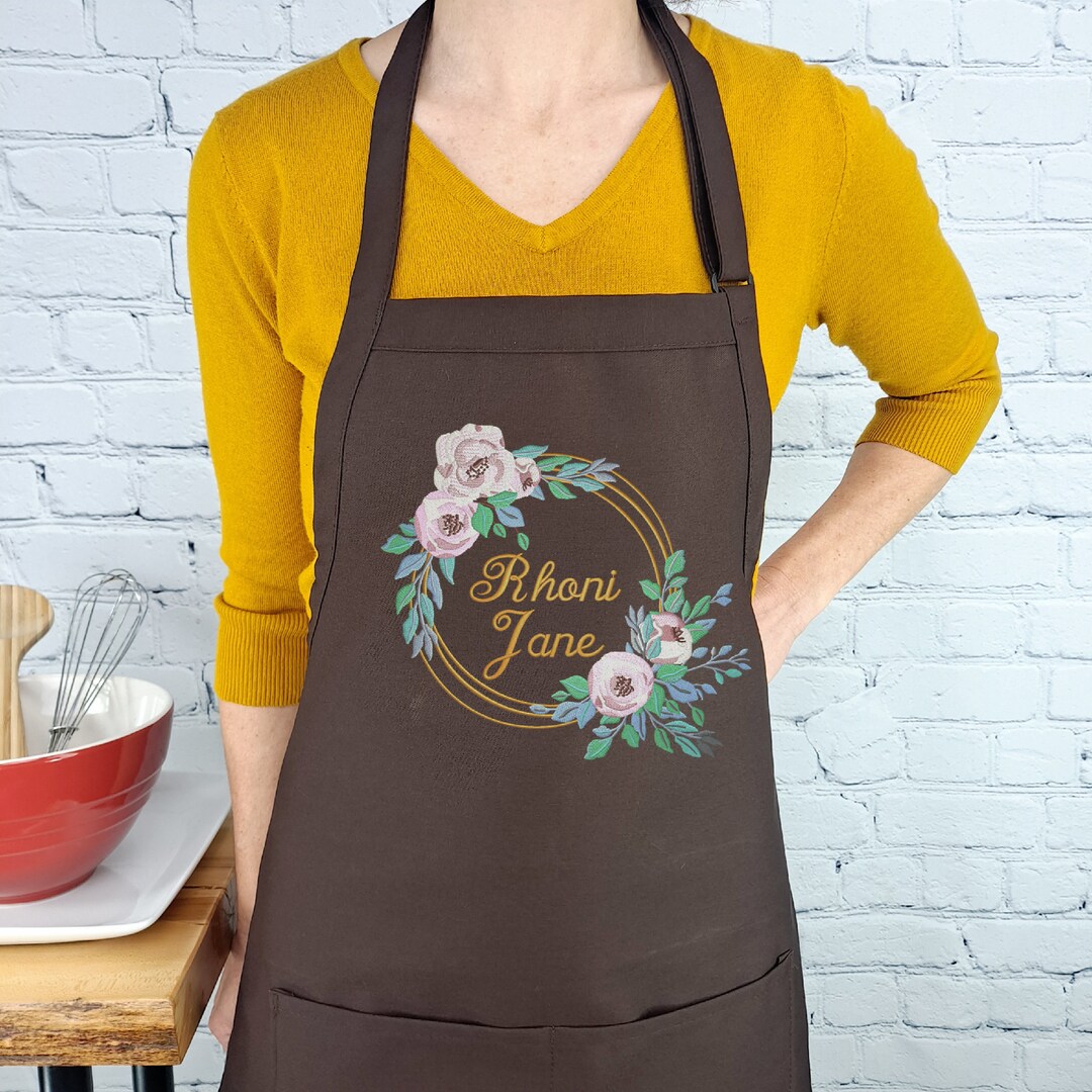 Customizable Apron Embroidered Personalize Name Kitchen Apron With ...