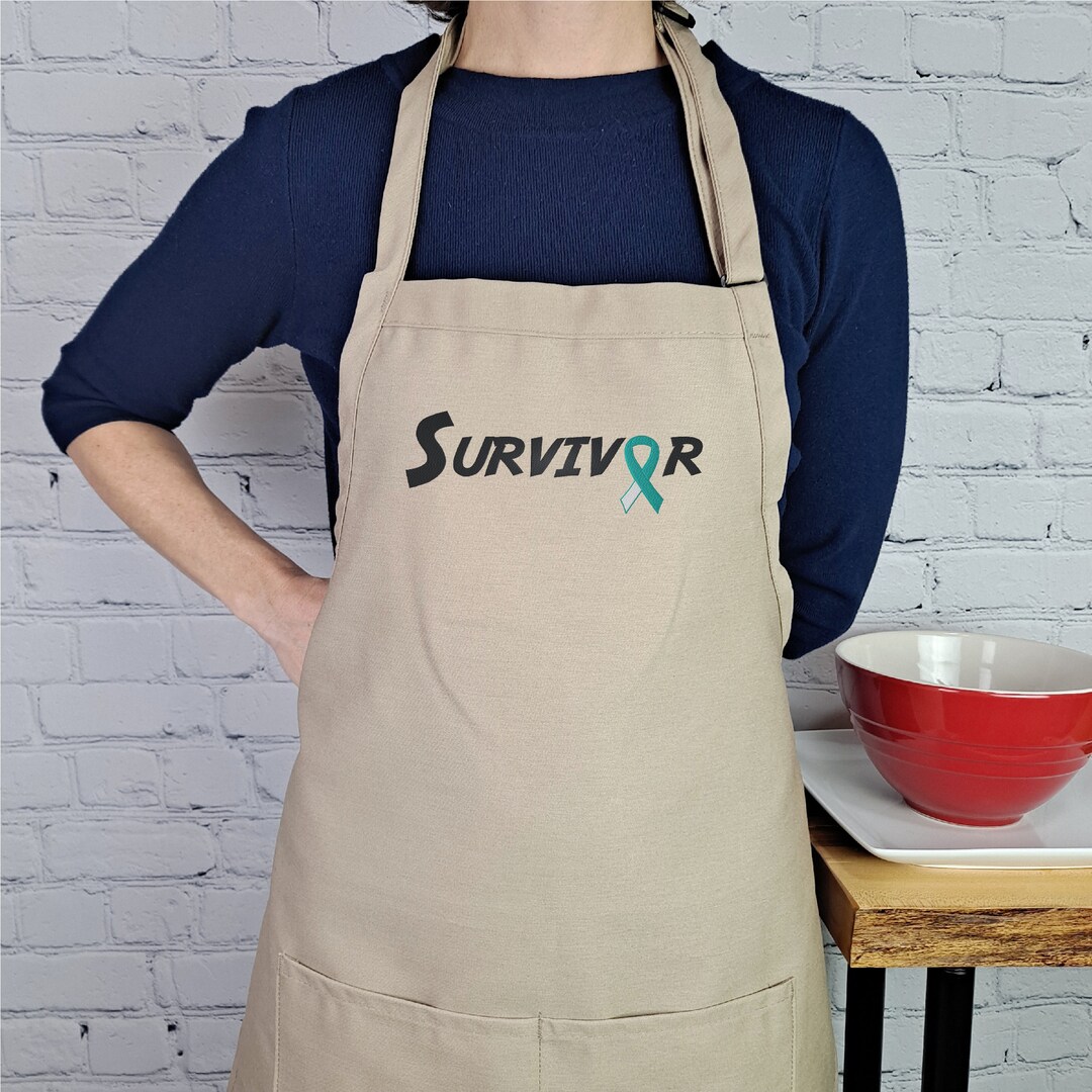 Custom Awareness Ribbon Apron, Cancer Survivor Gift, Personalized ...