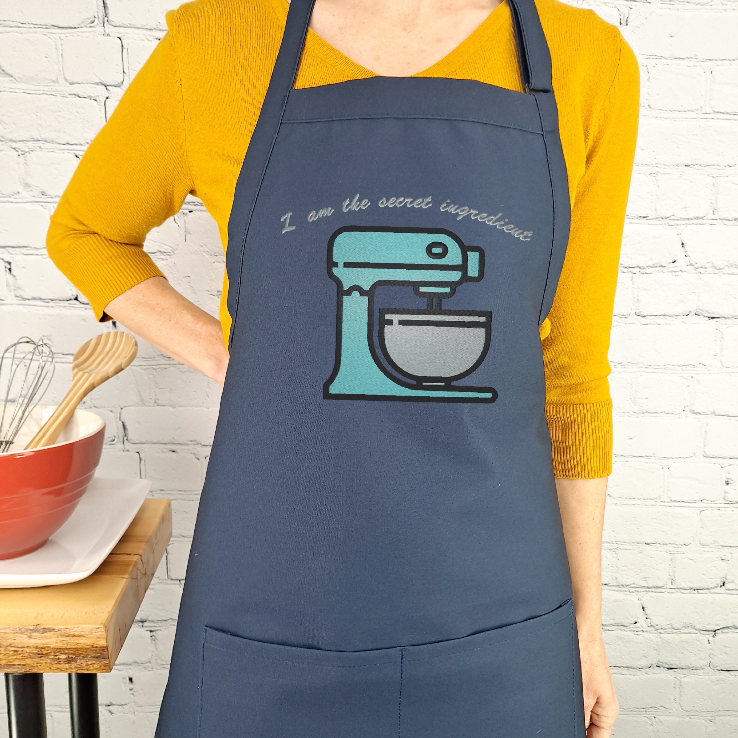 Customizable Embroidered Apron: Stand Mixer Design, Baking Gift - Etsy