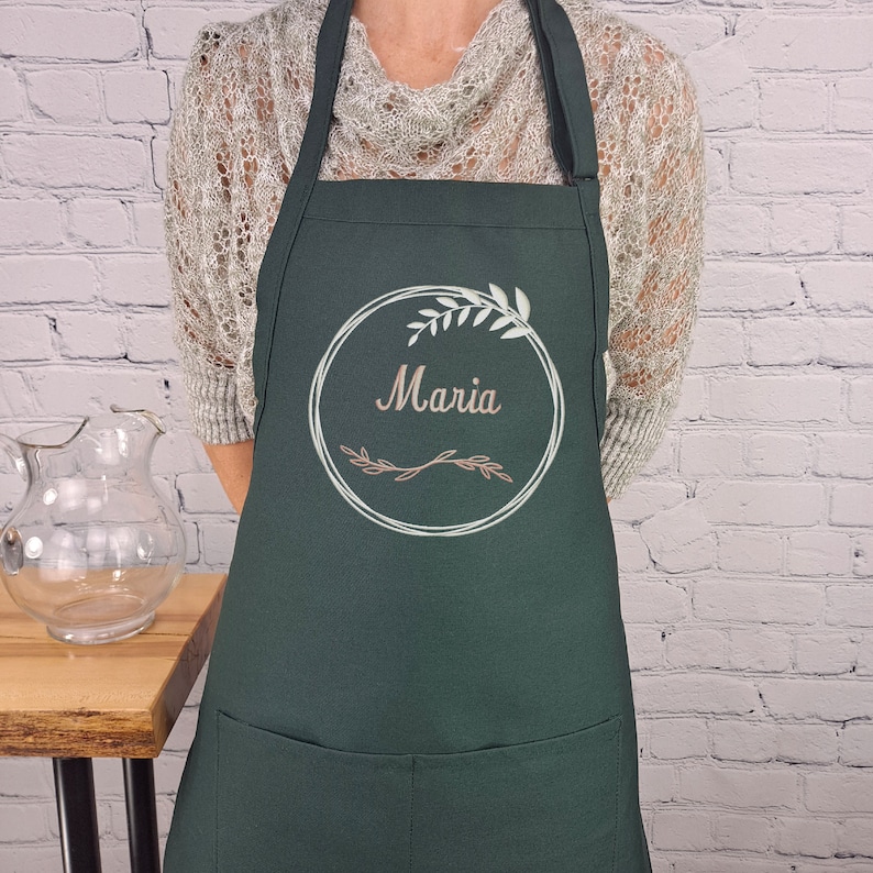 Custom Embroidered Kitchen Apron, Personalized Gift - Etsy