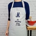 Customizable Magnolia Embroidered Apron Personalize Name Kitchen Apron ...