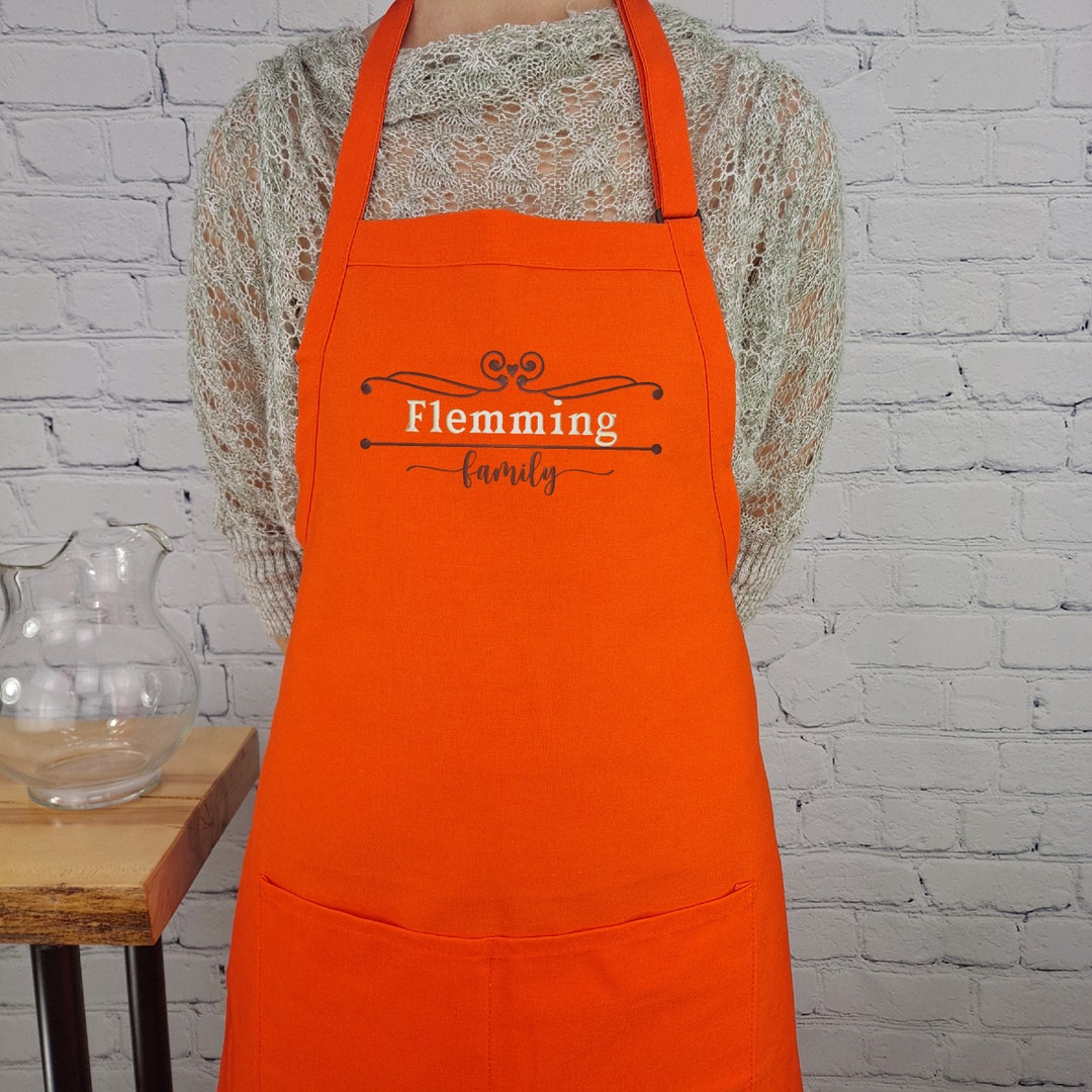 Customizable Apron Embroidered Personalize Name Kitchen Apron With ...