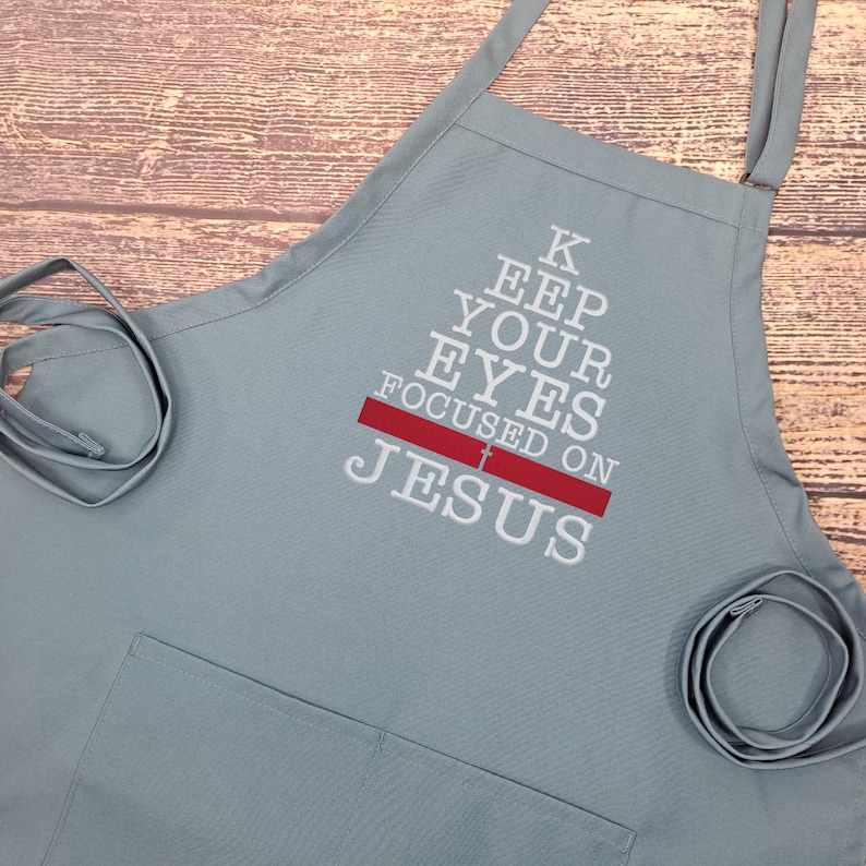 Christian Kitchen Apron With Scripture Keep Your Eyes on Jesus - Etsy UK