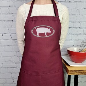Pig Apron Embroidered Kitchen Apron Perfect Farmhouse Gift - Etsy