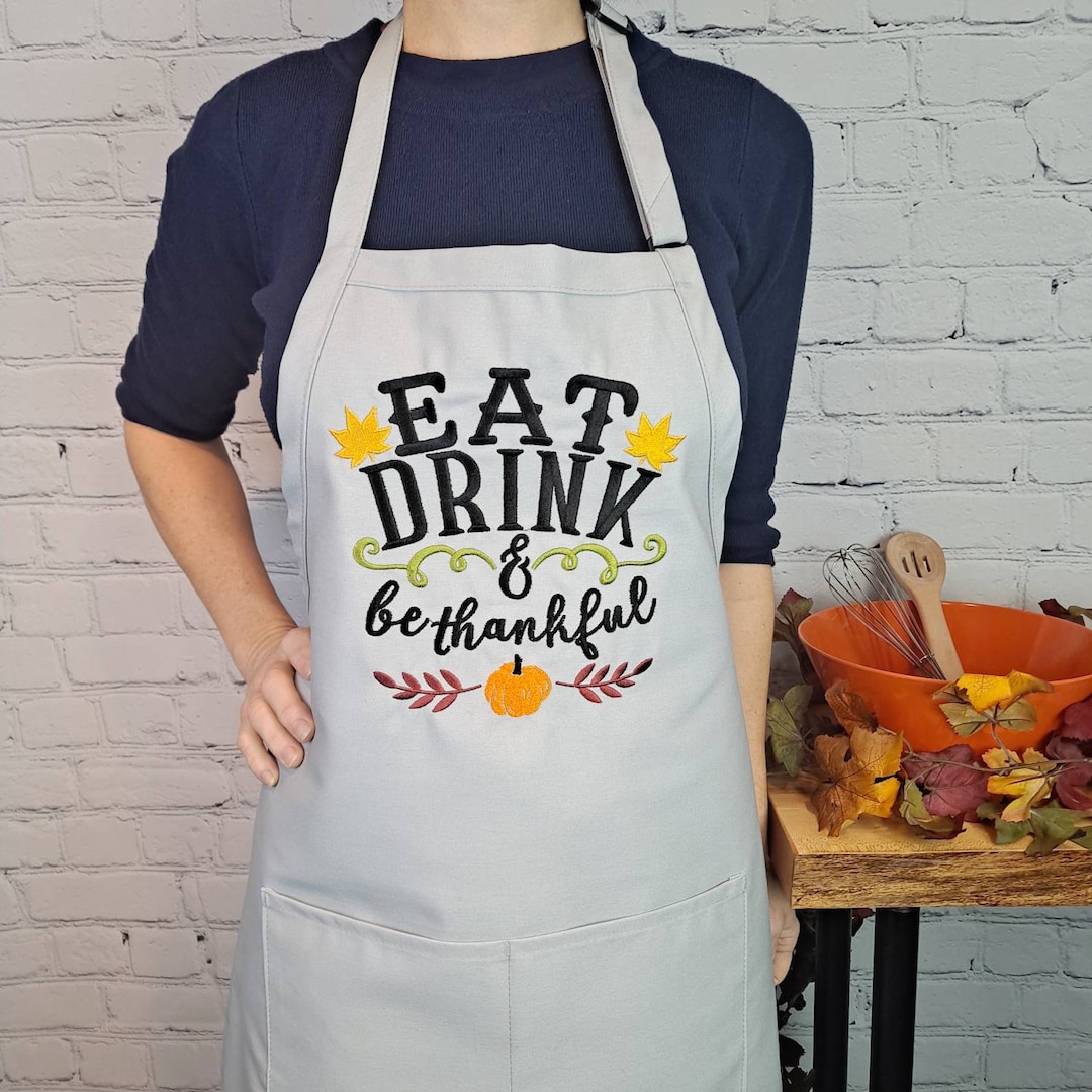 Thanksgiving Apron Be Thankful Apron With Pockets and Adjustable Neck ...