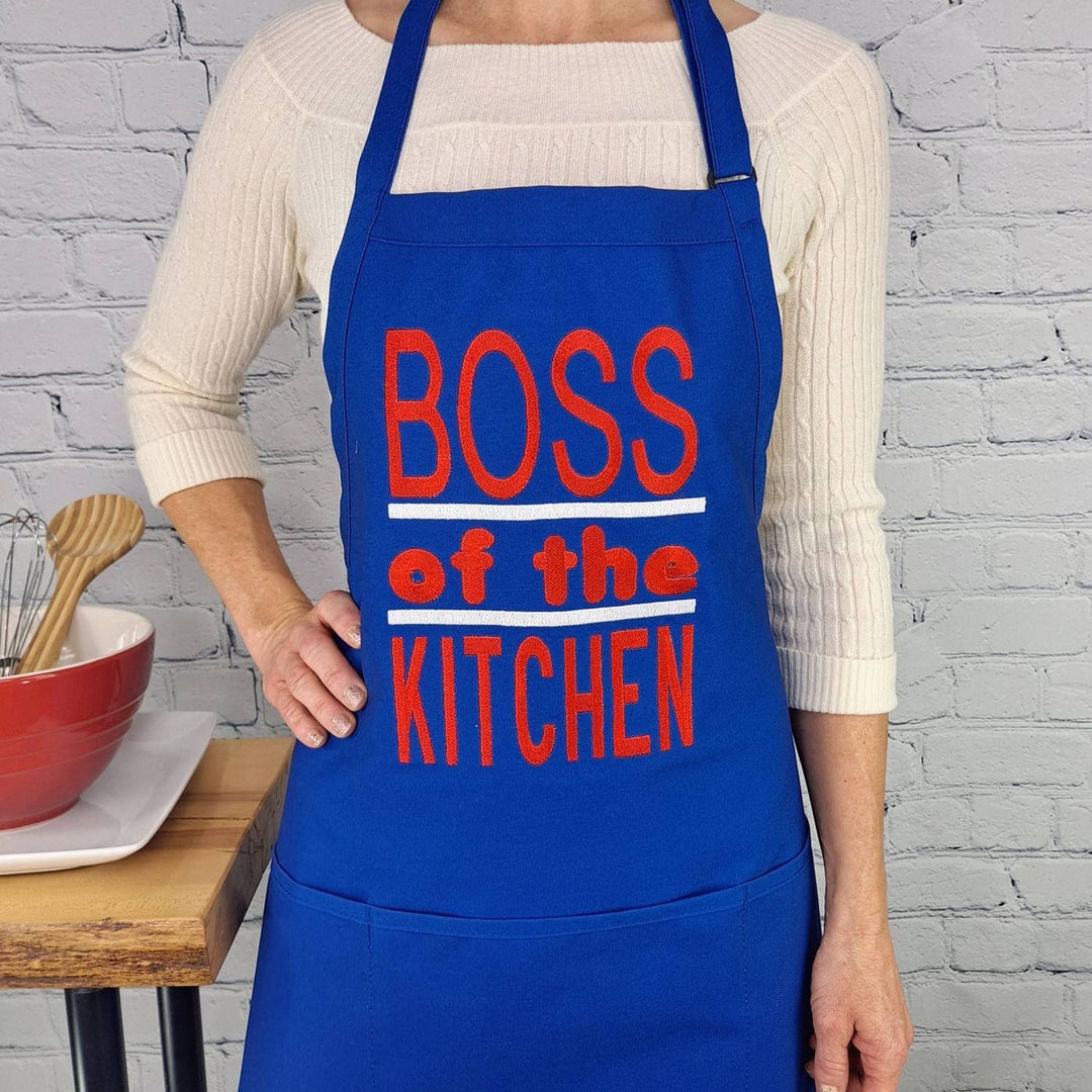 Mens Apron Boss of the Kitchen Great Grilling Bbq Baking Apron With ...