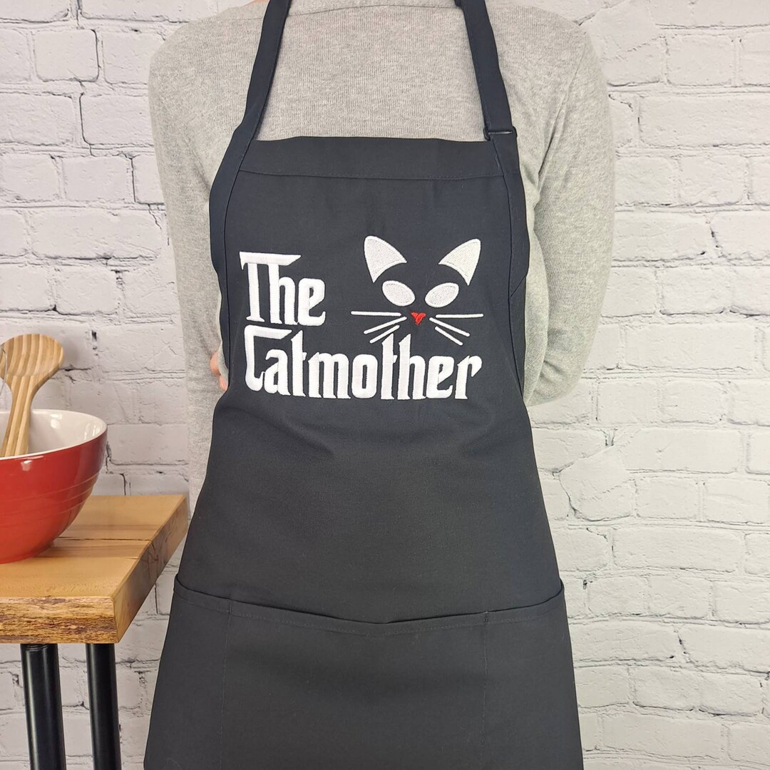 Cat Mother Apron Embroidered Animal Lover Perfect Gift for Rescue Pet ...