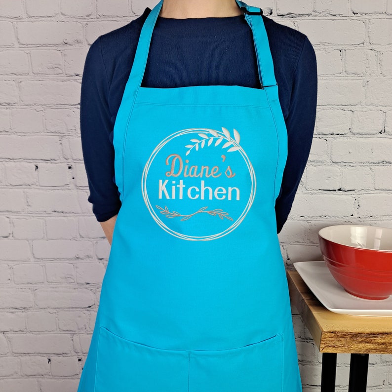 Custom Embroidered Kitchen Apron, Personalized Gift - Etsy