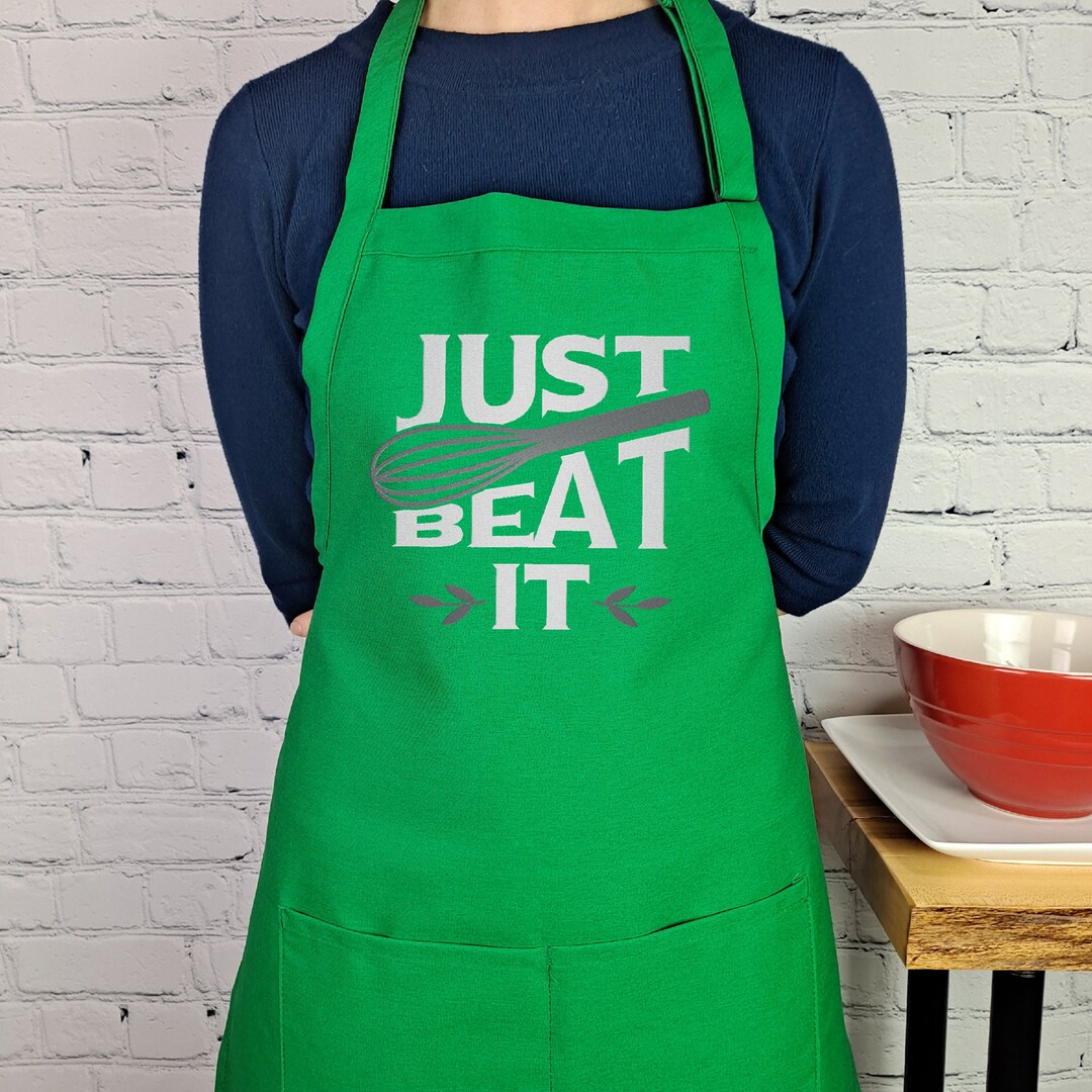 Funny Apron Just Beat It Food Pun Baking Kitchen Apron Embroidered With ...
