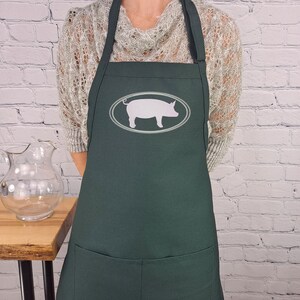 Pig Apron Embroidered Kitchen Apron Perfect Farmhouse Gift - Etsy