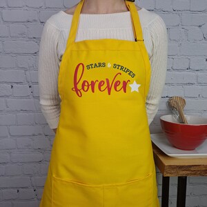 Patriotic Apron Stars and Stripes Forever Embroidered With Pockets and ...