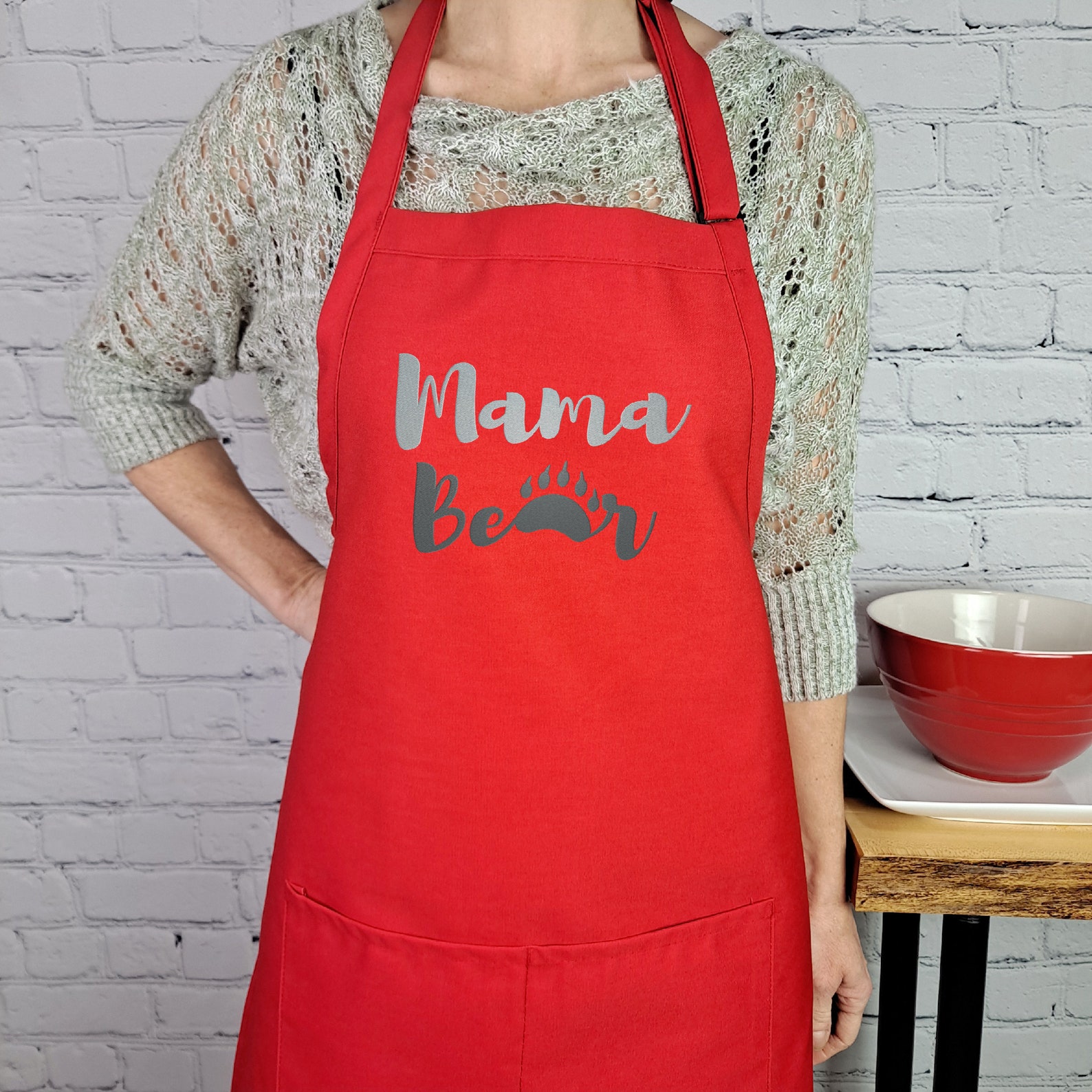 Mama Bear Apron: Embroidered Mother's Day Gift, USA Made - Etsy