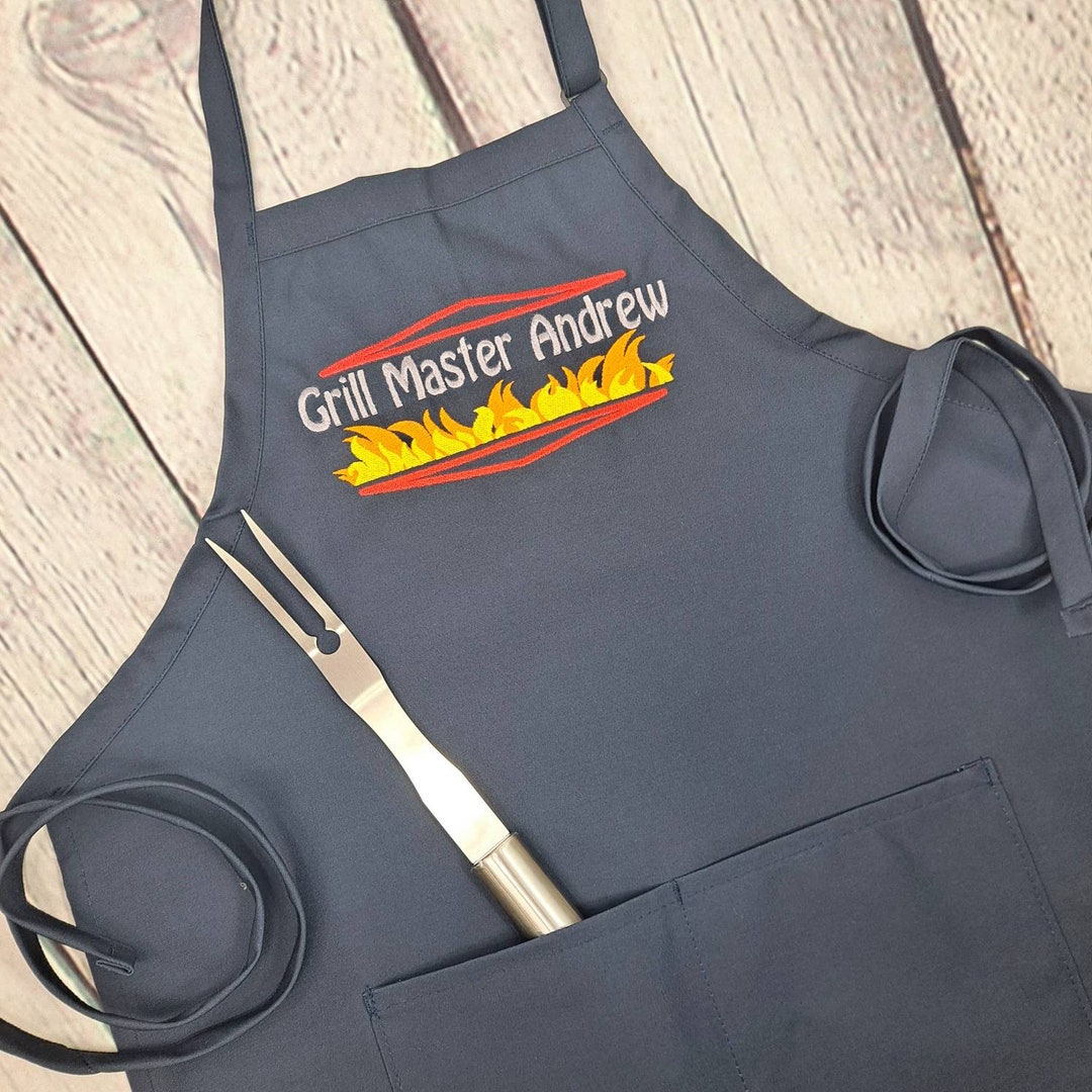 Customizable Grilling Apron Name Embroidered Perfect Gift for Dad Grill ...