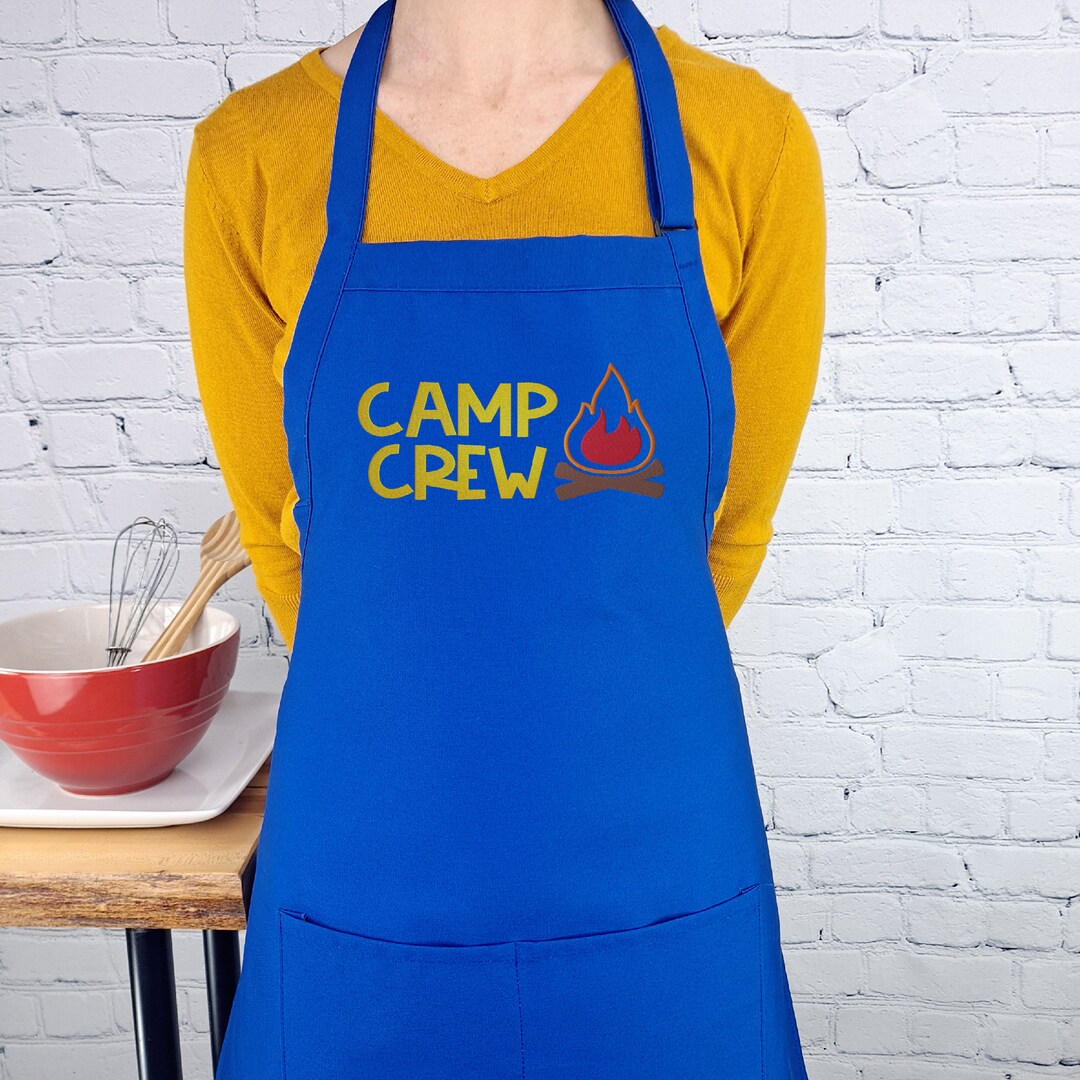 Camp Crew Apron, Embroidered Camping Cooking Apron, Outdoor BBQ ...