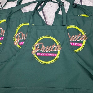 Custom Embroidered Logo Aprons: Restaurant, Cafe, Chef - Made in USA - Etsy
