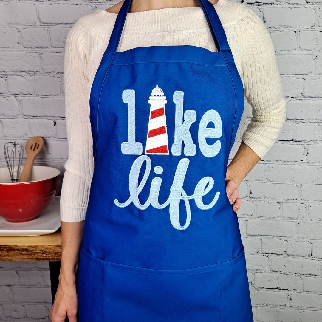Lake Life Apron Lighthouse Kitchen Cooking Summer Grilling Apron - Etsy