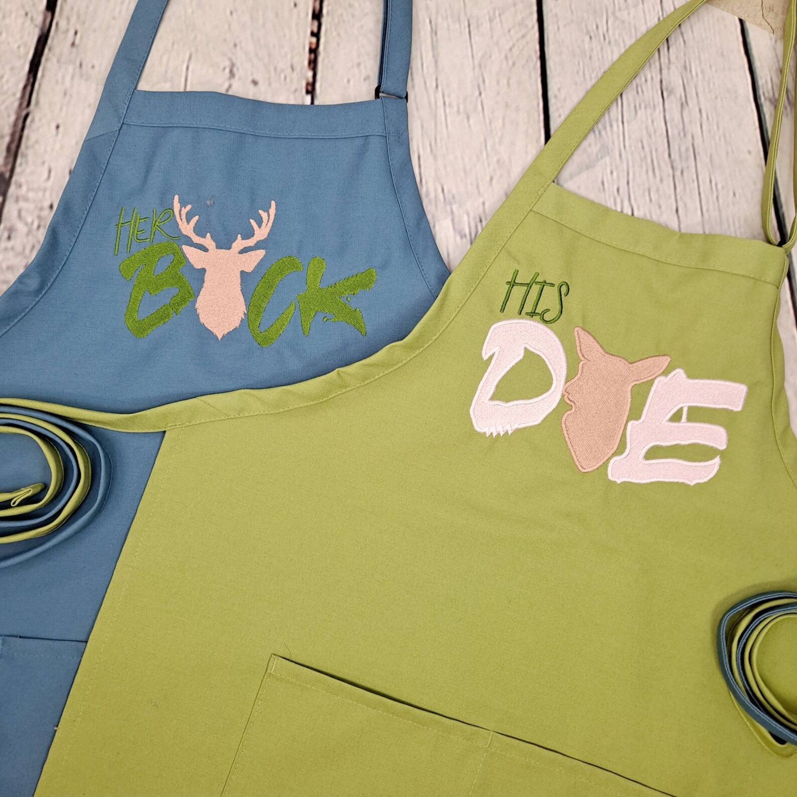 Matching Aprons His and Her Buck Couples Apron With Pockets - Etsy