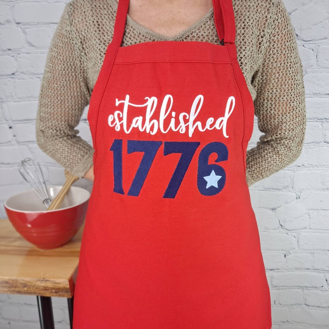 Embroidered Patriotic Apron: USA Made 4th of July Gift - Etsy