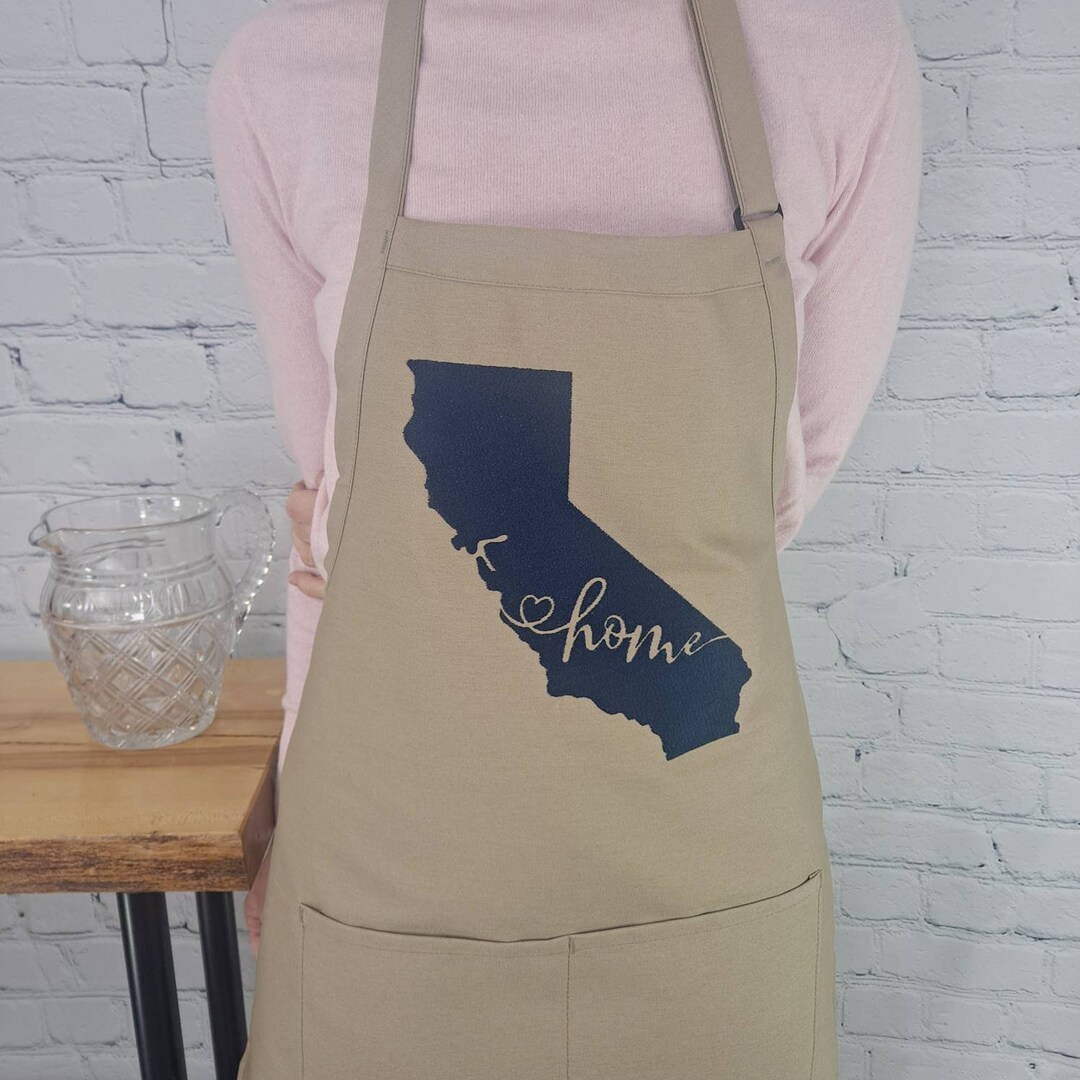 Embroidered California Apron: USA Made Kitchen Gift - Etsy