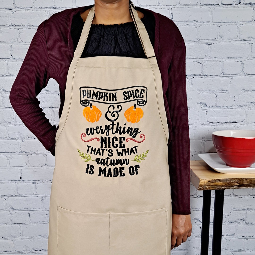 Fall Apron Autumn is Made of Baking Embroidered With Pockets - Etsy