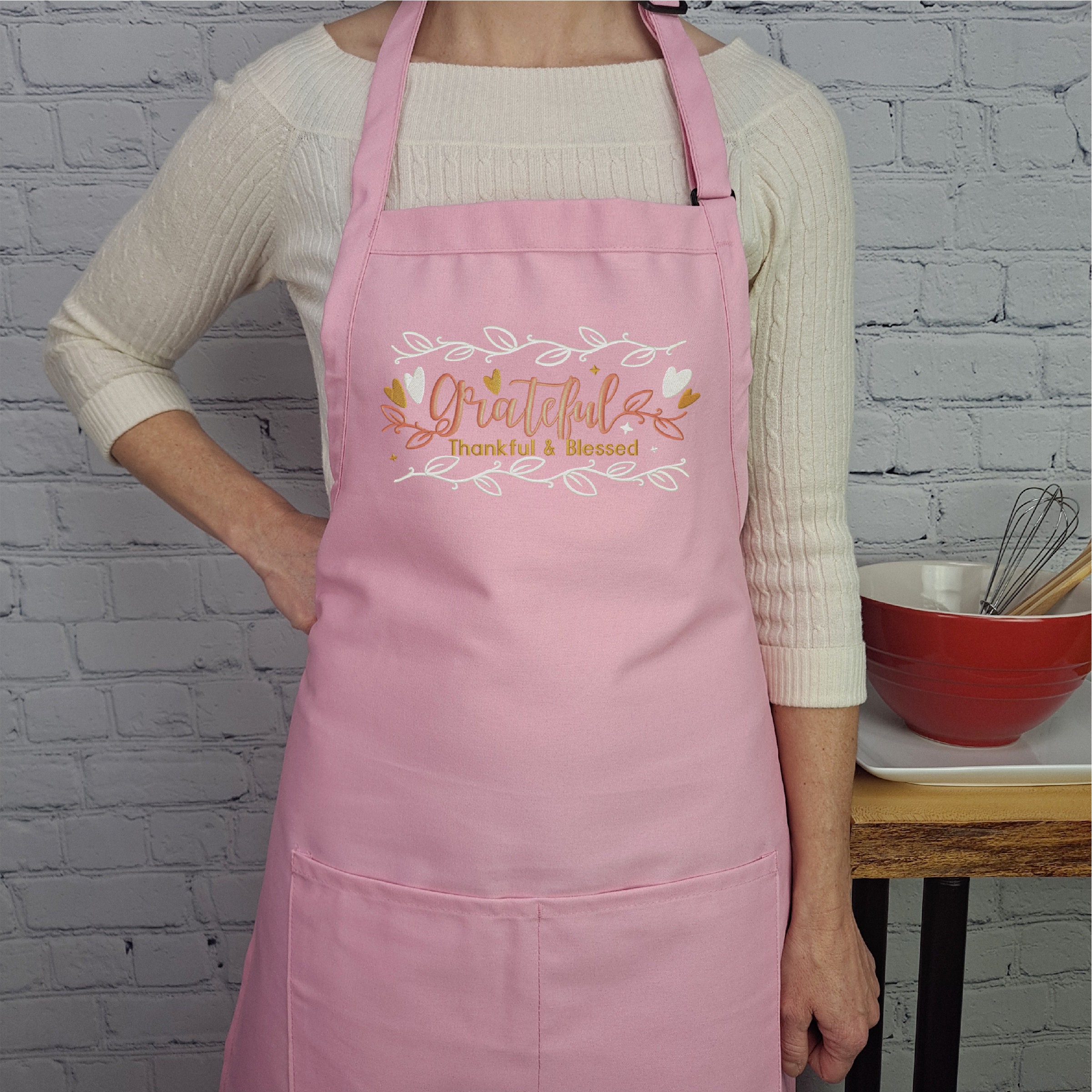Fall Apron Grateful, Thankful and Blessed Thanksgiving Autumn Apron ...