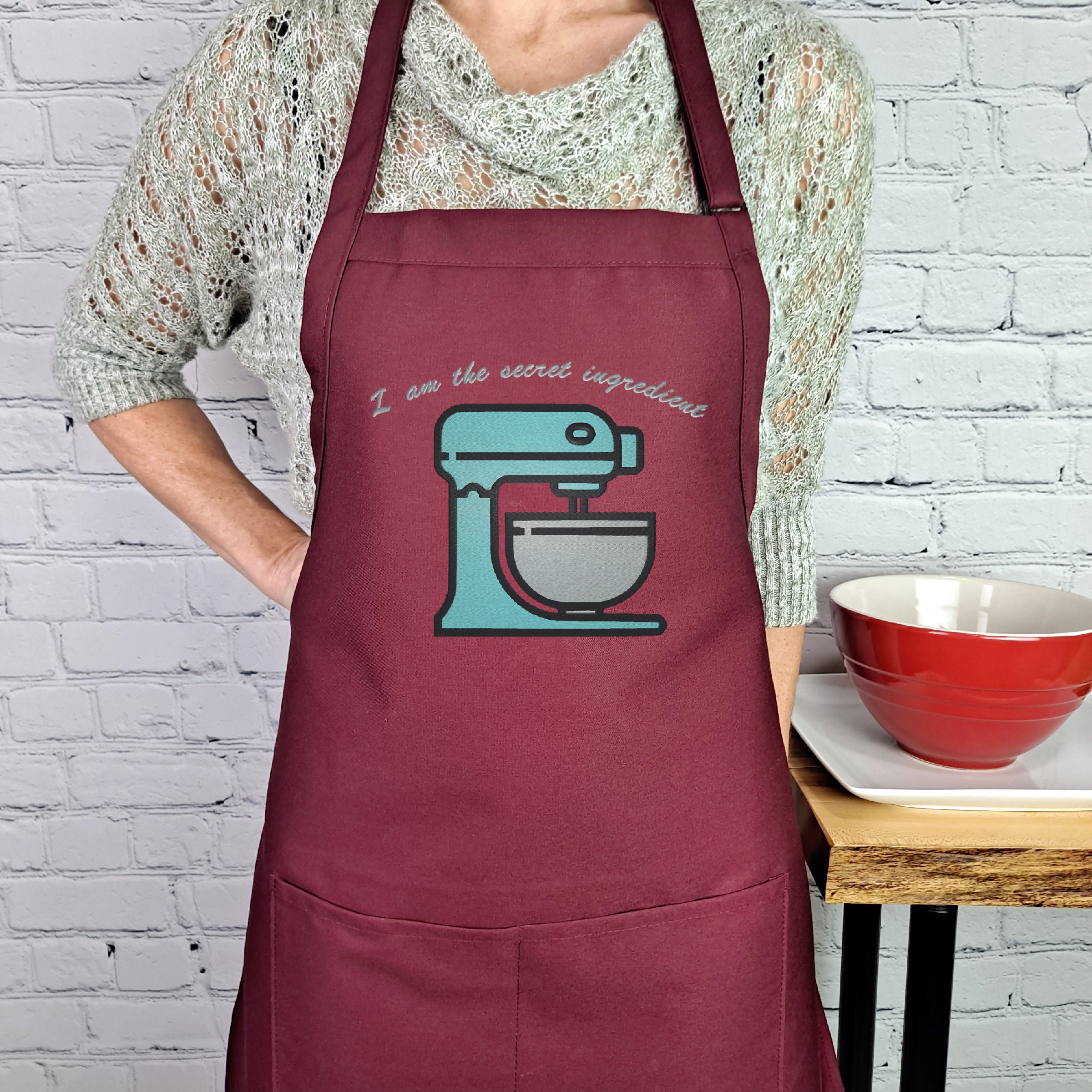 Customizable Embroidered Apron: Stand Mixer Design, Baking Gift - Etsy