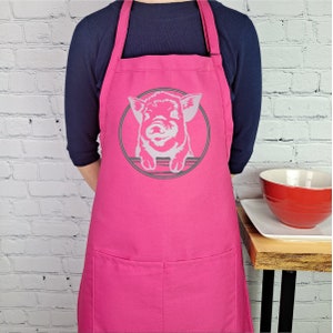 Pig Apron Cute Piglet Embroidered Kitchen Apron Perfect Farmhouse Gift ...
