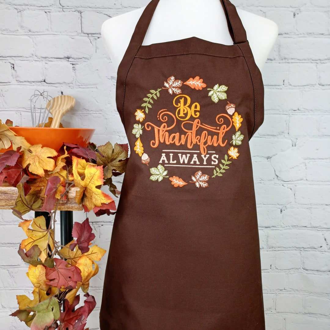 Fall Apron Thankful Always Thanksgiving Autumn Apron With Pockets ...