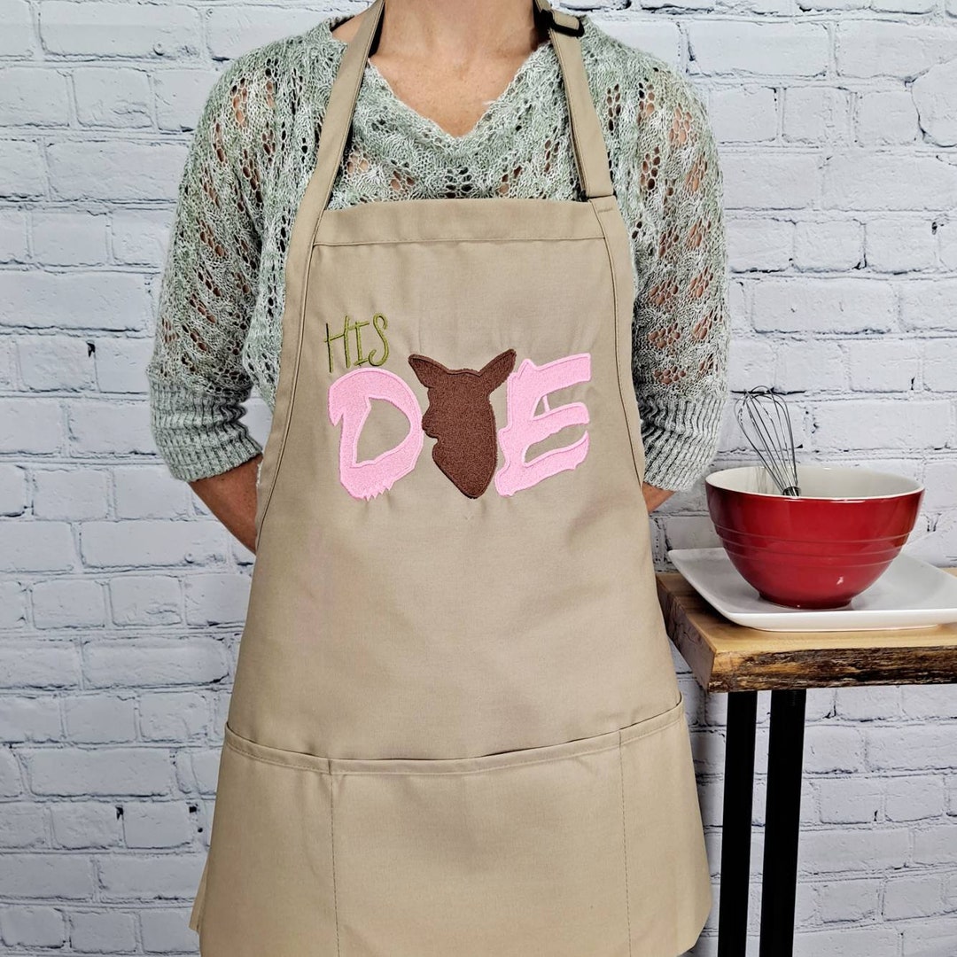 Deer Hunting Apron Wife Gift Kitchen Accessory Cooking Embroidered With ...