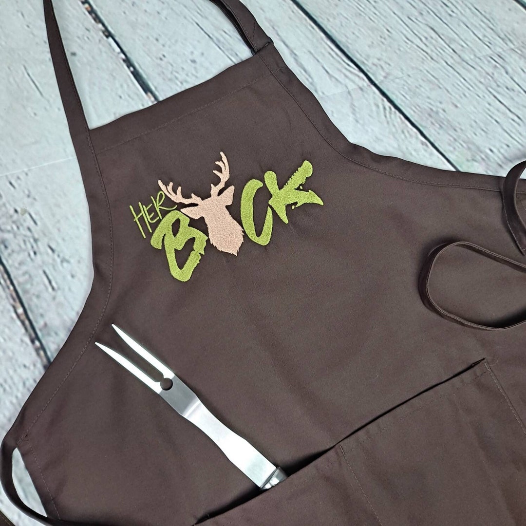 Deer Hunting Embroidered Apron: Stain Resistant Grilling Gift - Etsy