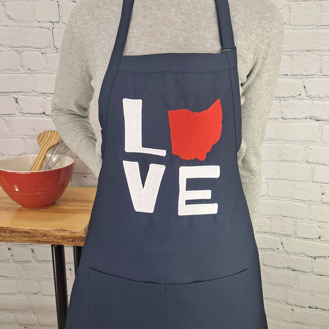Embroidered Ohio Apron: USA Made Kitchen Gift - Etsy