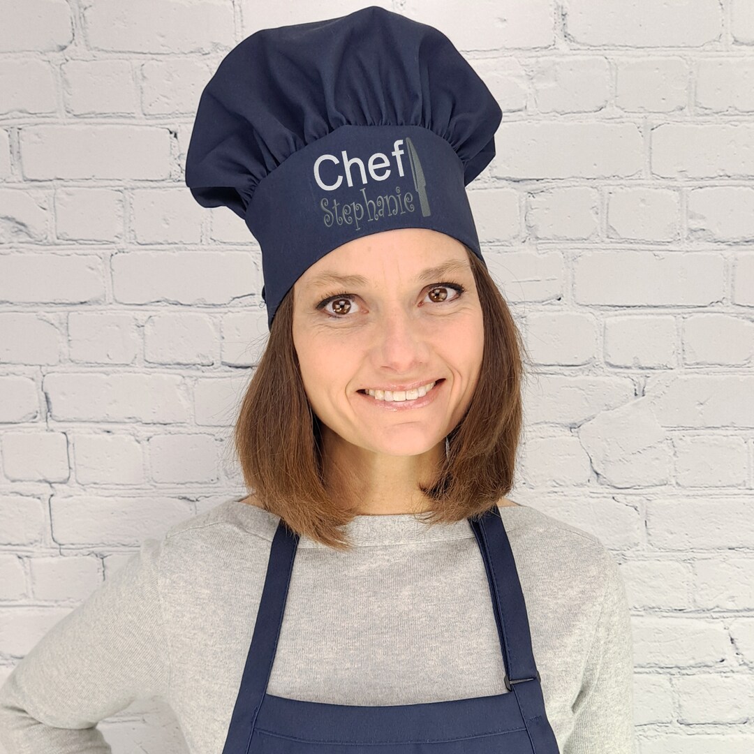 Chef Hat Customizable Name Adjustable Style Matching Apron Colors ...
