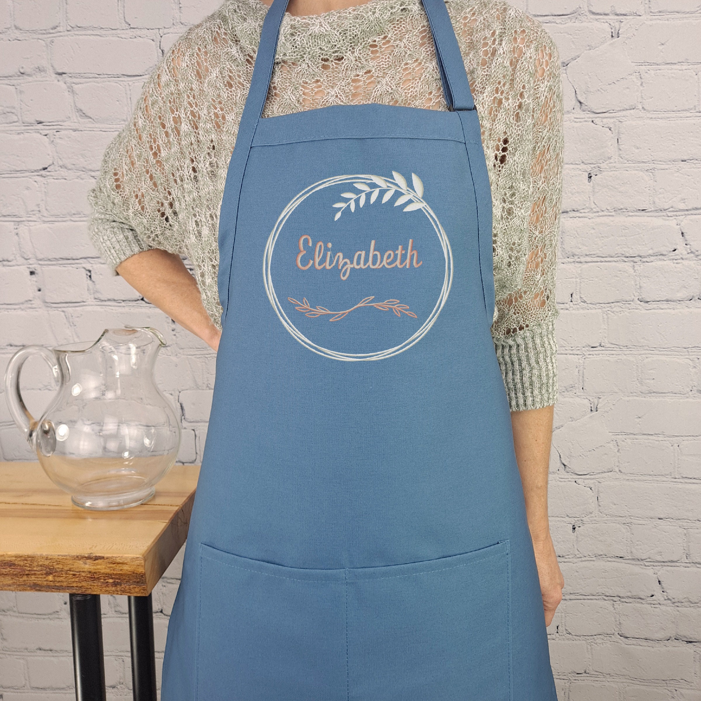 Custom Embroidered Kitchen Apron, Personalized Gift - Etsy