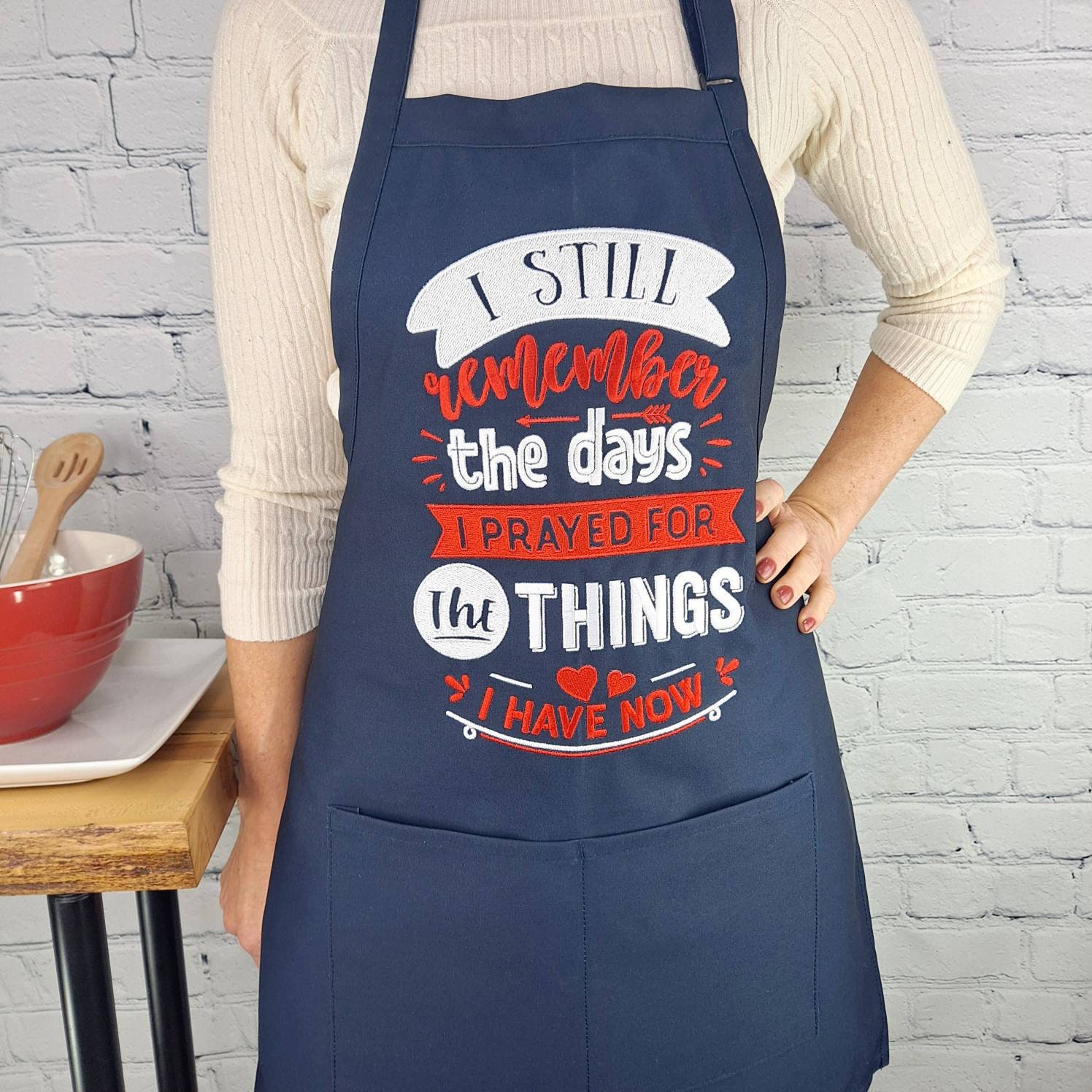 Inspirational Christian Embroidery Apron With Pockets Perfect - Etsy