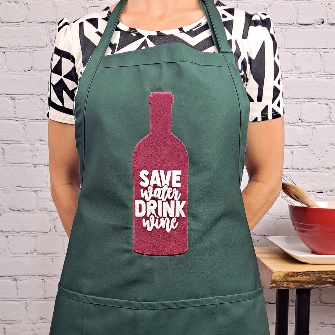 Wine Apron Save Water Drink Wine Connoissuer Gift Kitchen Cooking ...