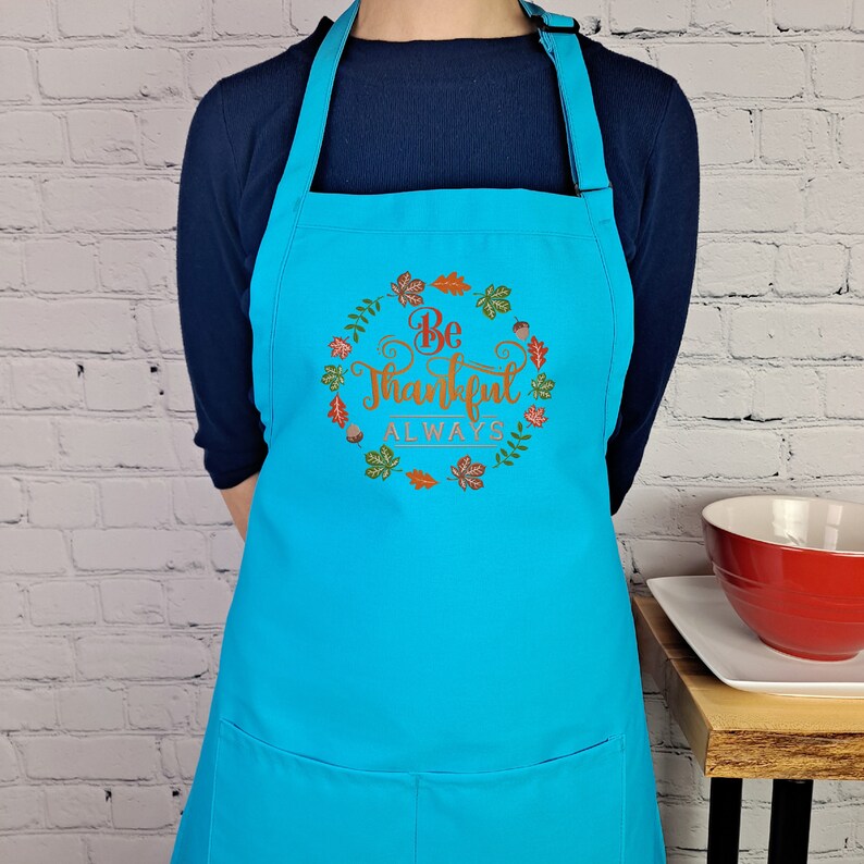 Fall Apron Thankful Always Thanksgiving Autumn Apron With Pockets ...