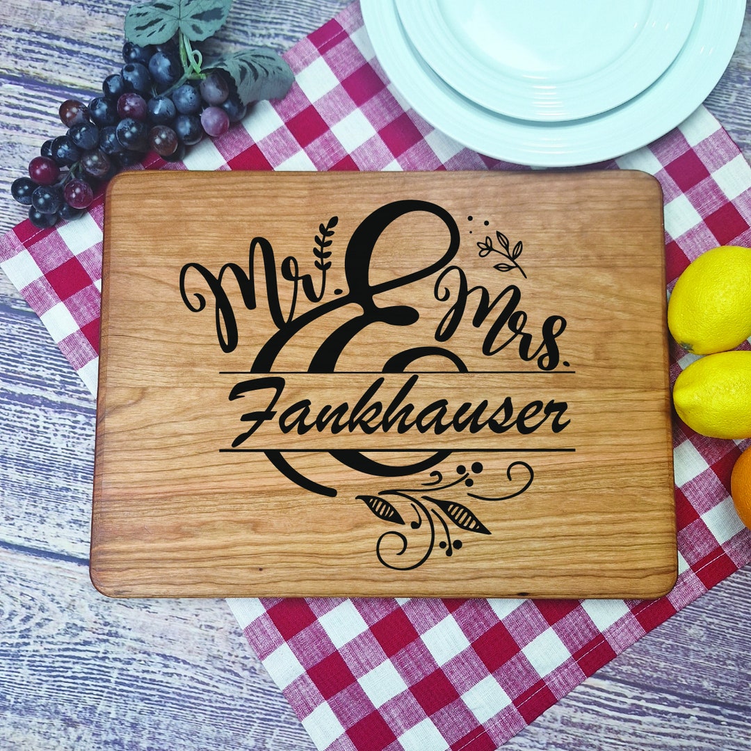Custom Mr. & Mrs. Cutting Board With Last Name Engraving | Perfect ...