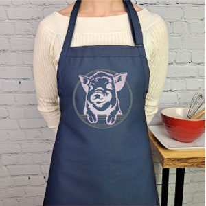 Pig Apron Cute Piglet Embroidered Kitchen Apron Perfect Farmhouse Gift ...
