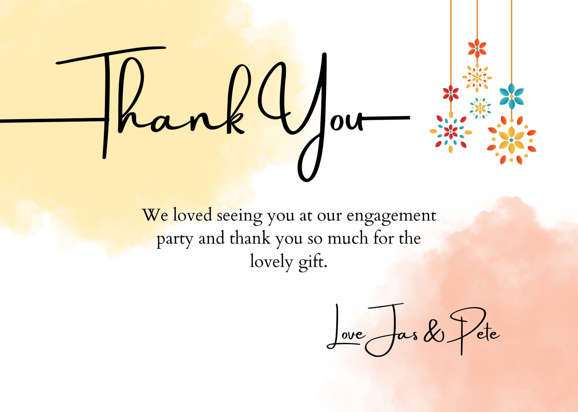 Editable Thank You Card Indian Bollywood Inspired for After an Event or ...